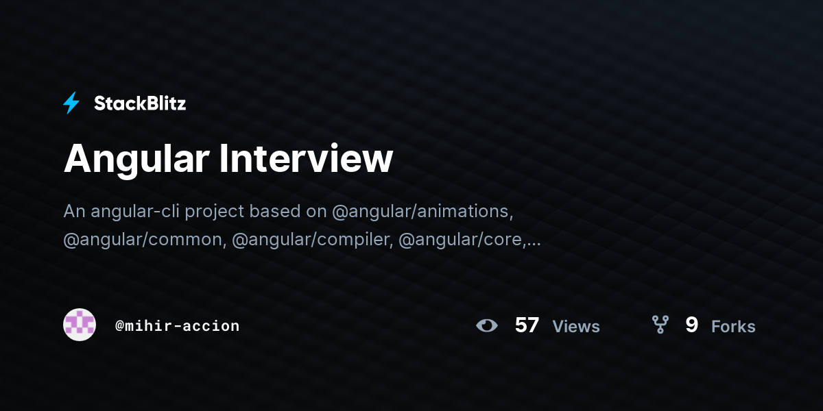Angular Interview - StackBlitz