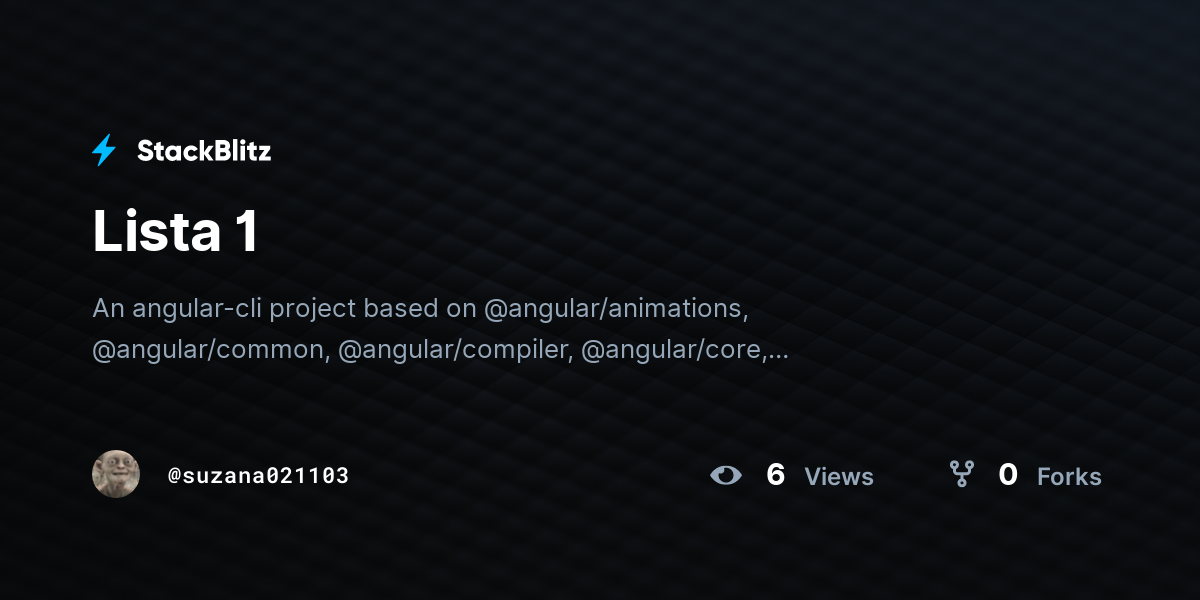 Lista 1 - StackBlitz