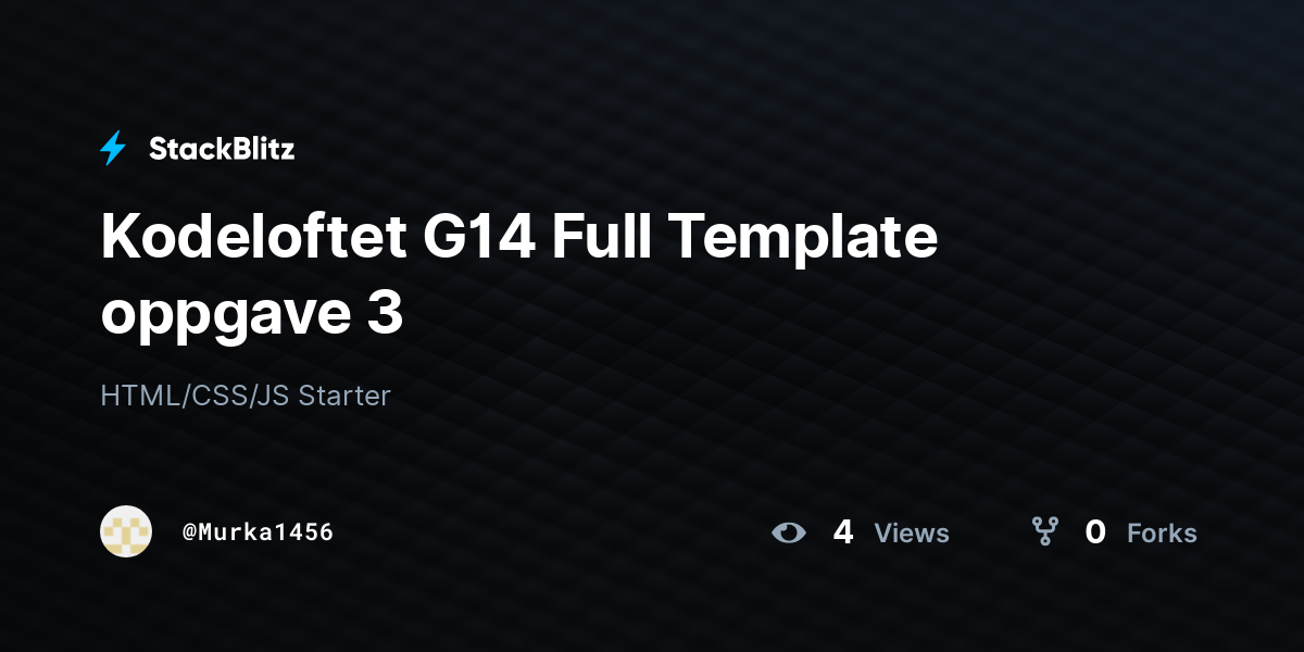 Kodeloftet G14 Full Template oppgave 3 - StackBlitz