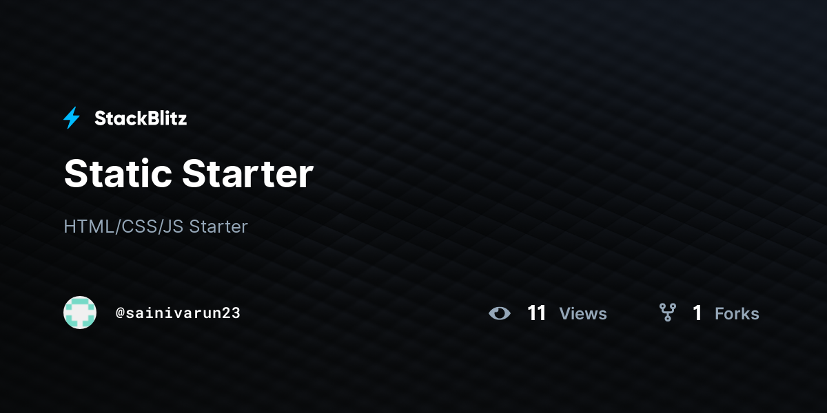 Static Starter - StackBlitz