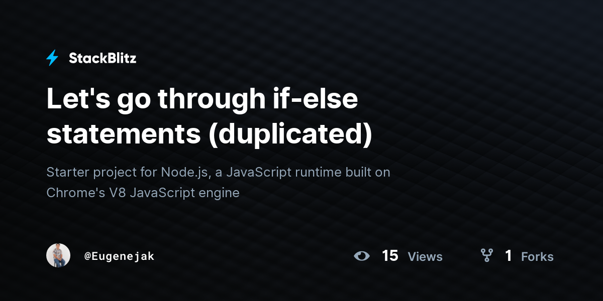 Let's go through if-else statements (duplicated) - StackBlitz