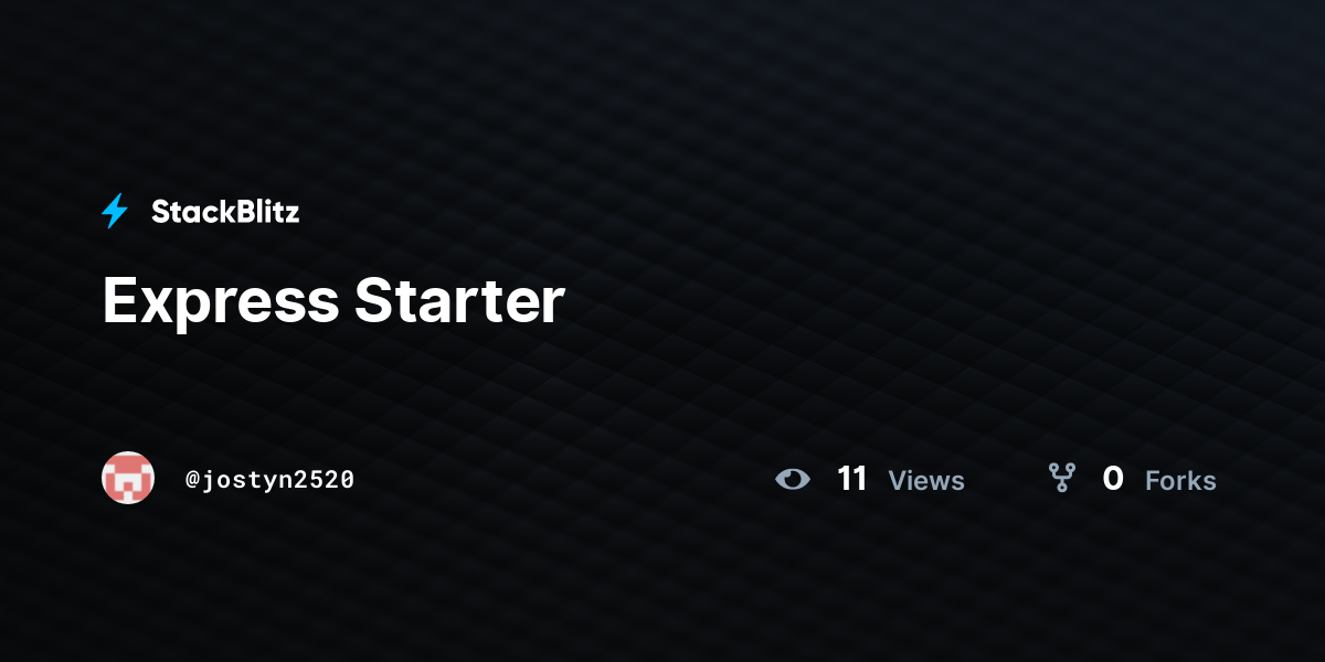 Express Starter - StackBlitz