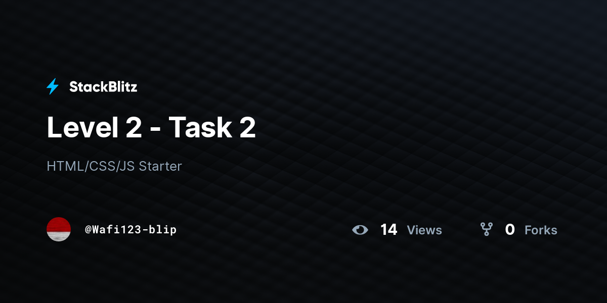 Level 2 - Task 2 - StackBlitz