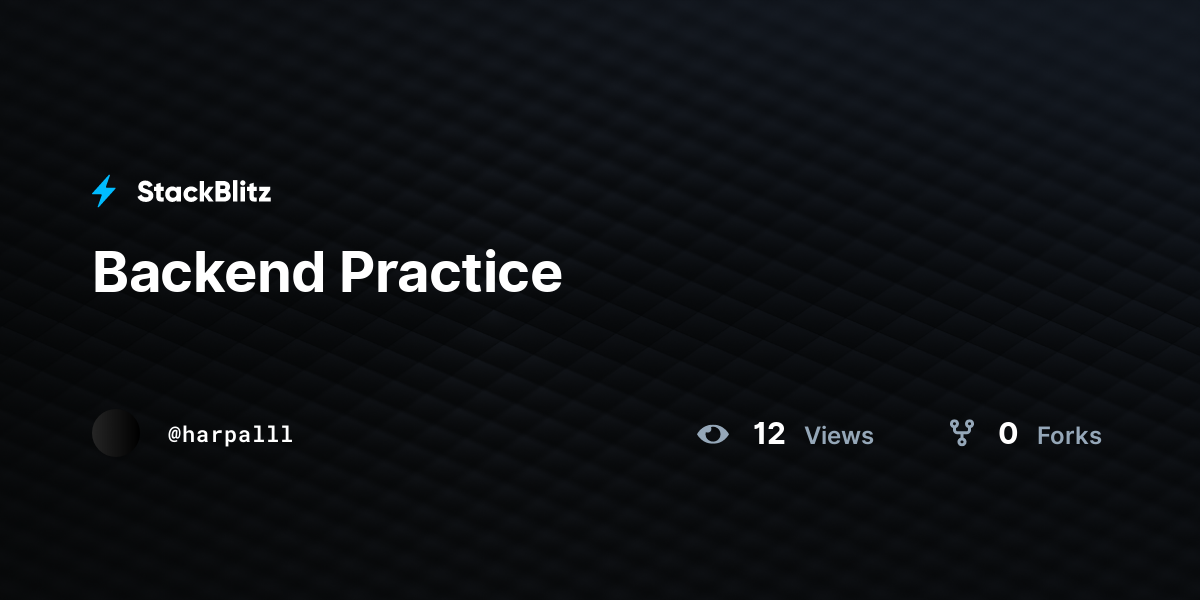 Backend Practice - StackBlitz