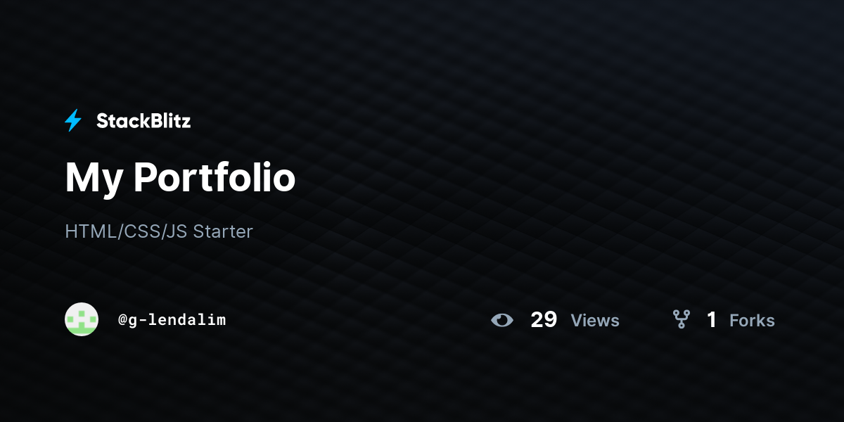 My Portfolio - StackBlitz