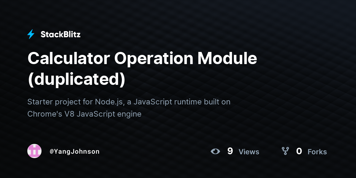 Calculator Operation Module (duplicated) - StackBlitz