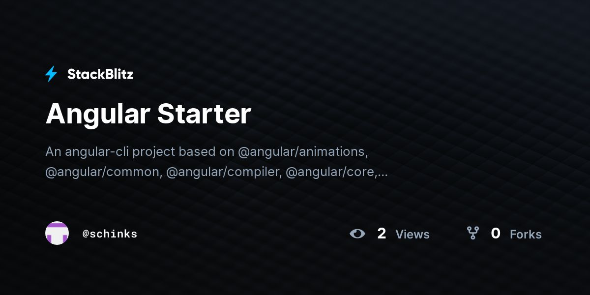 Angular Starter - StackBlitz