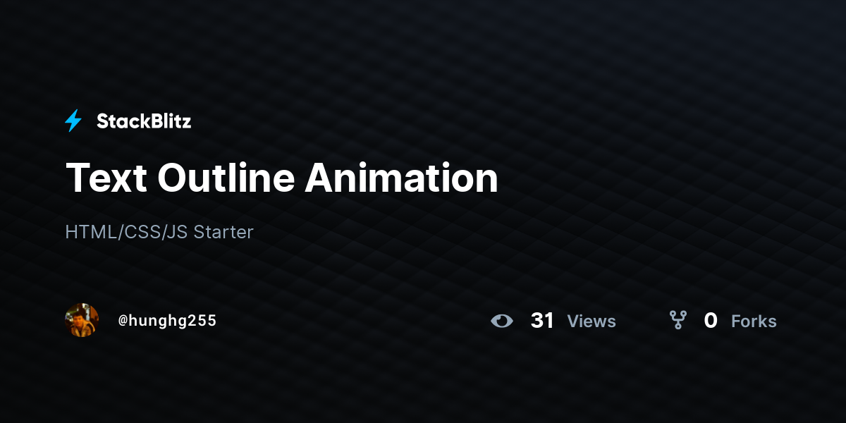 Text Outline Animation - StackBlitz