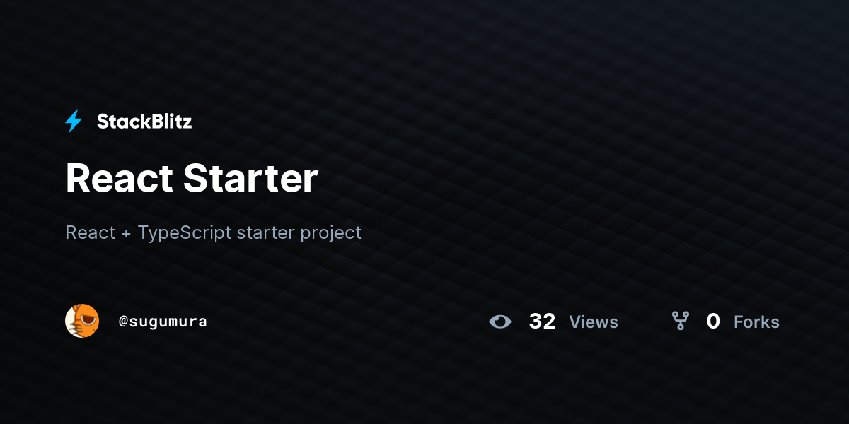 React Starter - StackBlitz