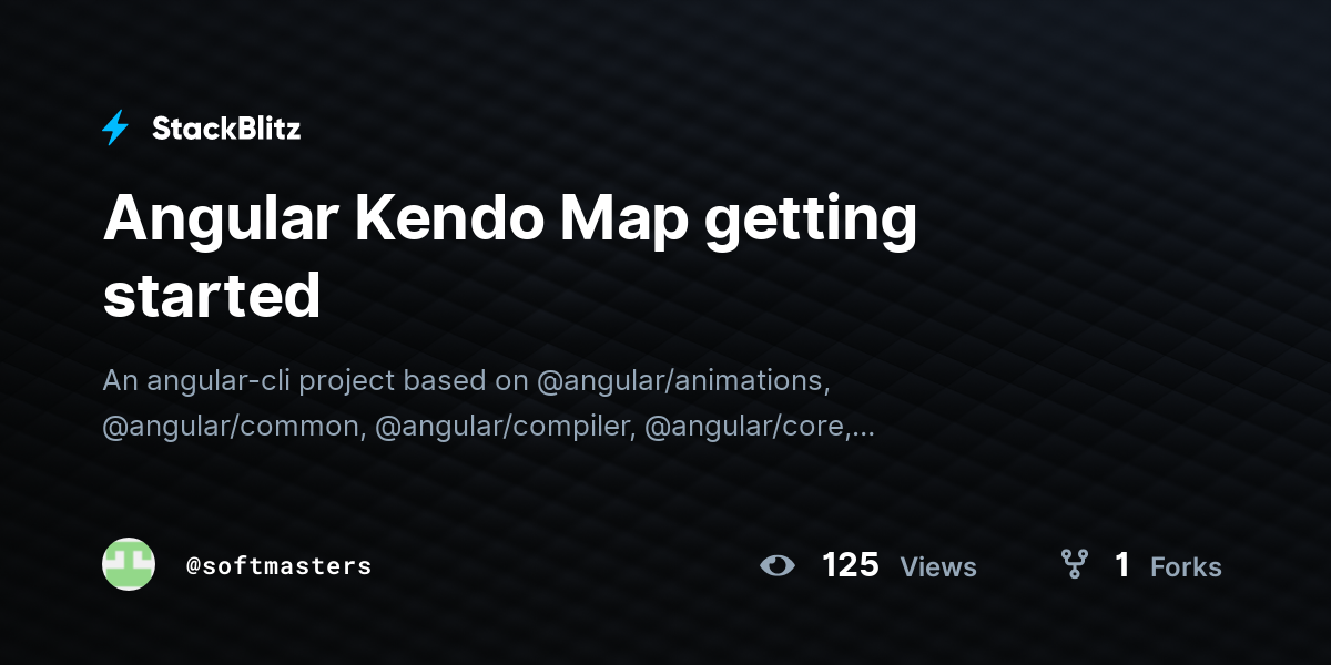 Angular Kendo Map getting started - StackBlitz