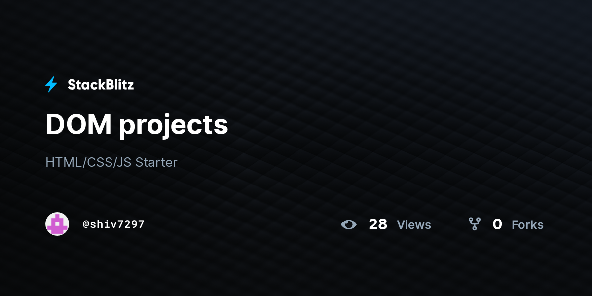 DOM projects - StackBlitz