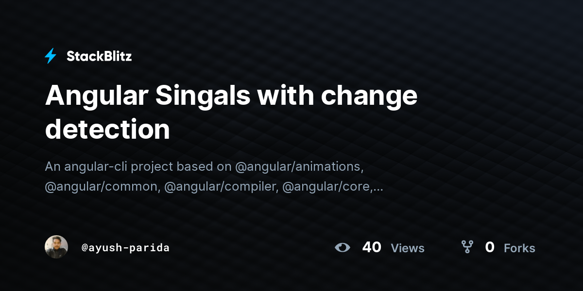 Angular Singals with change detection - StackBlitz