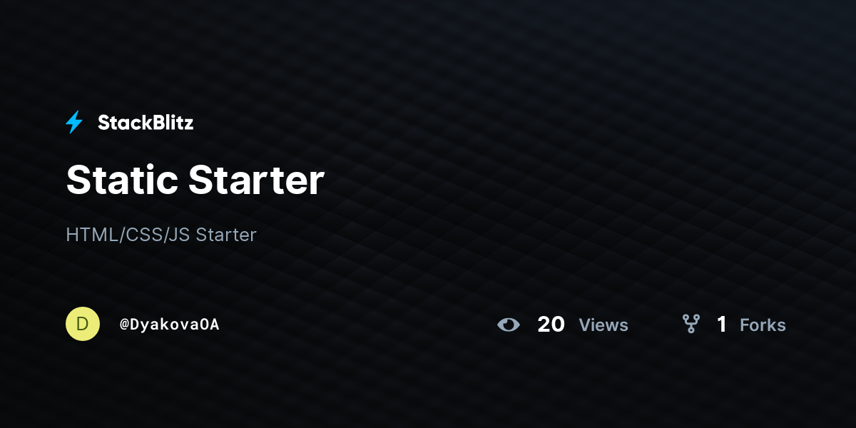 Static Starter - StackBlitz