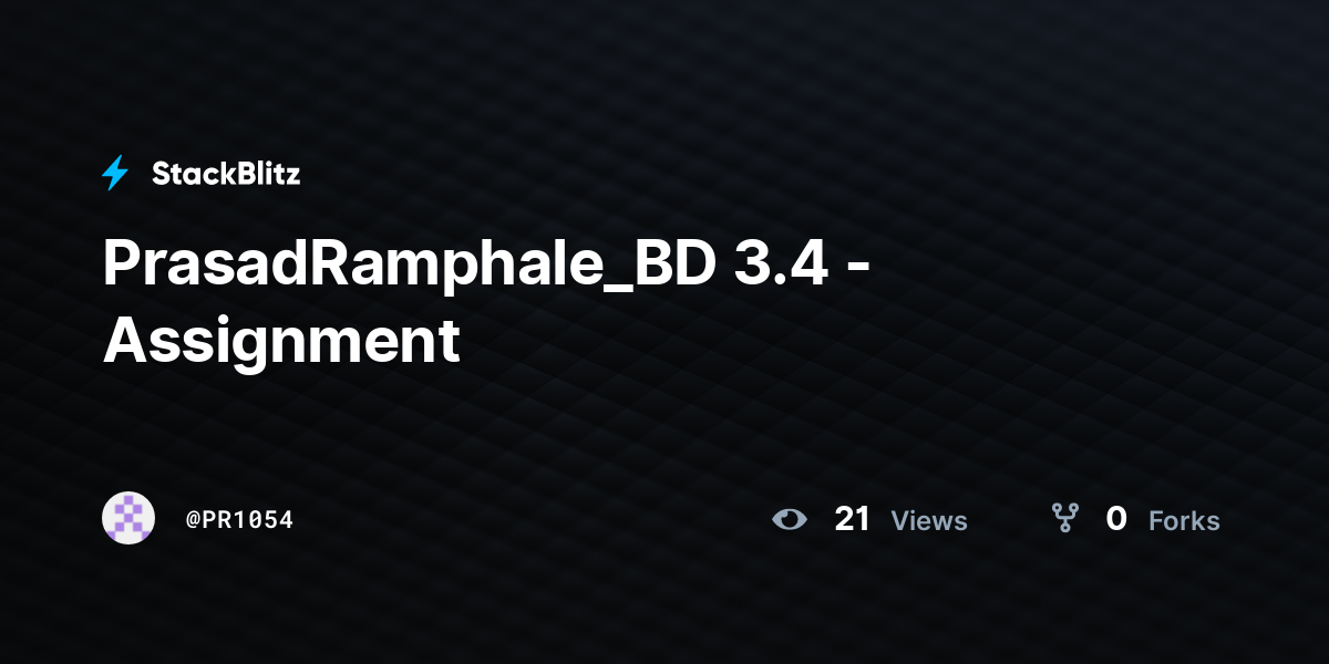 PrasadRamphale_BD 3.4 - Assignment - StackBlitz