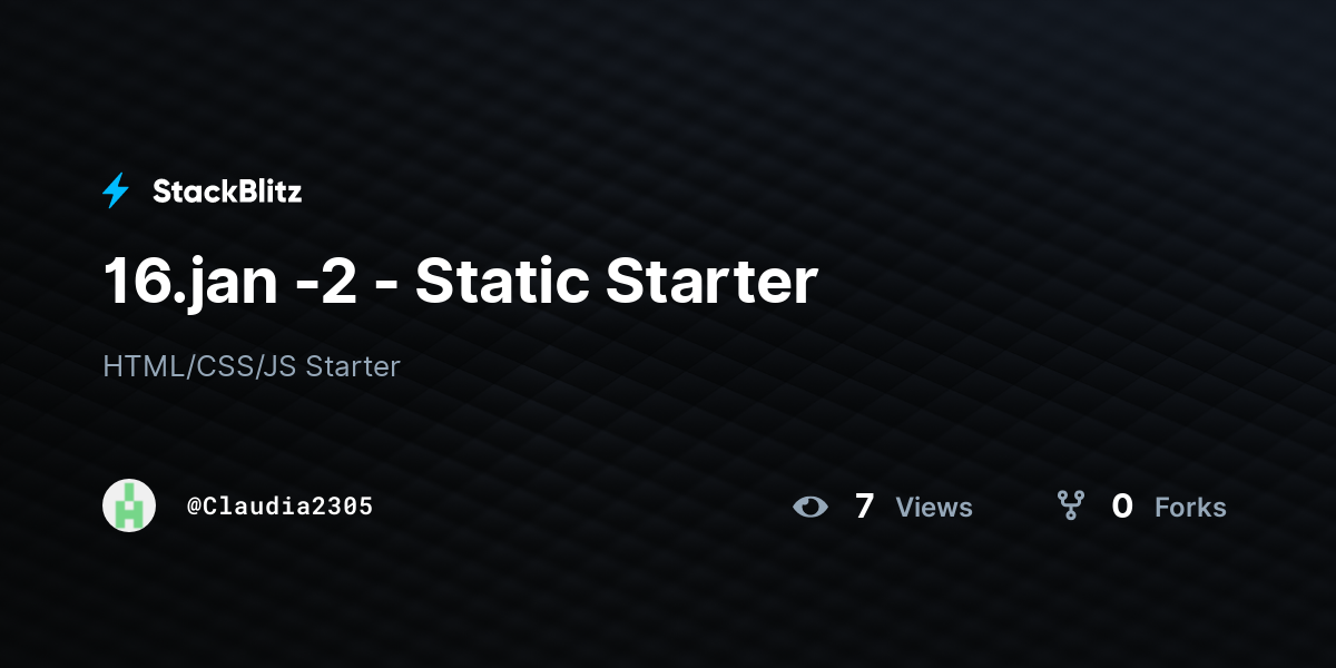 16.jan -2 - Static Starter - StackBlitz