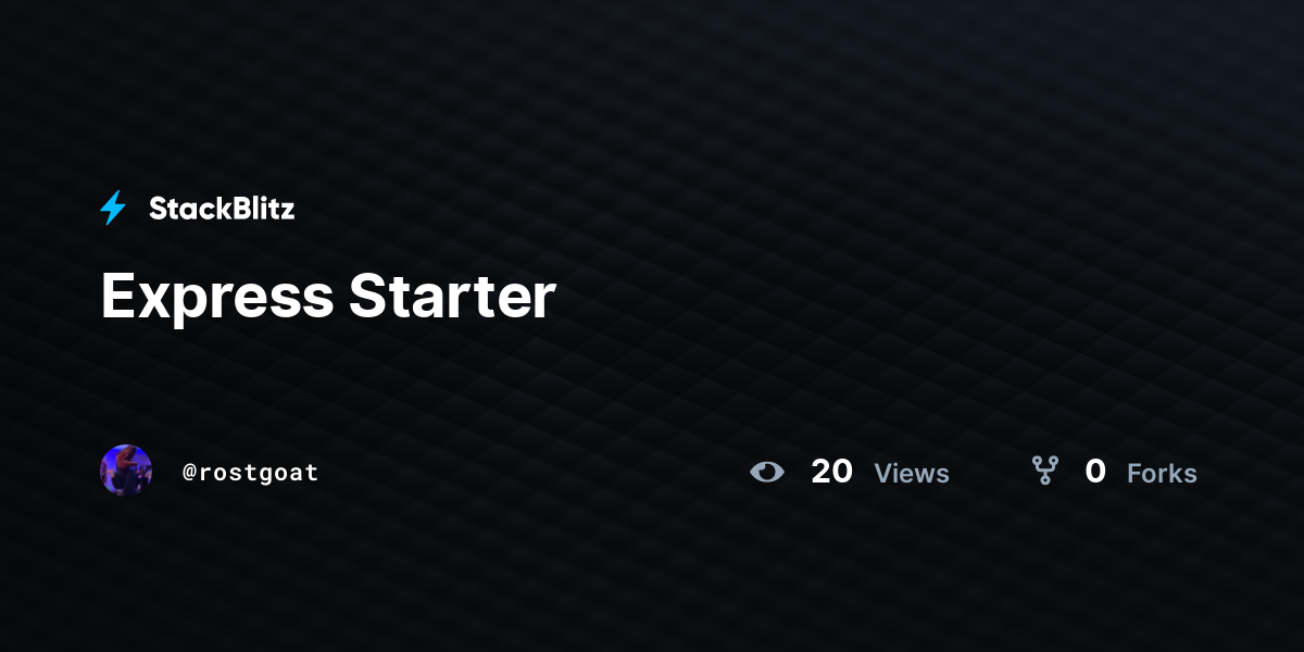 Express Starter Stackblitz