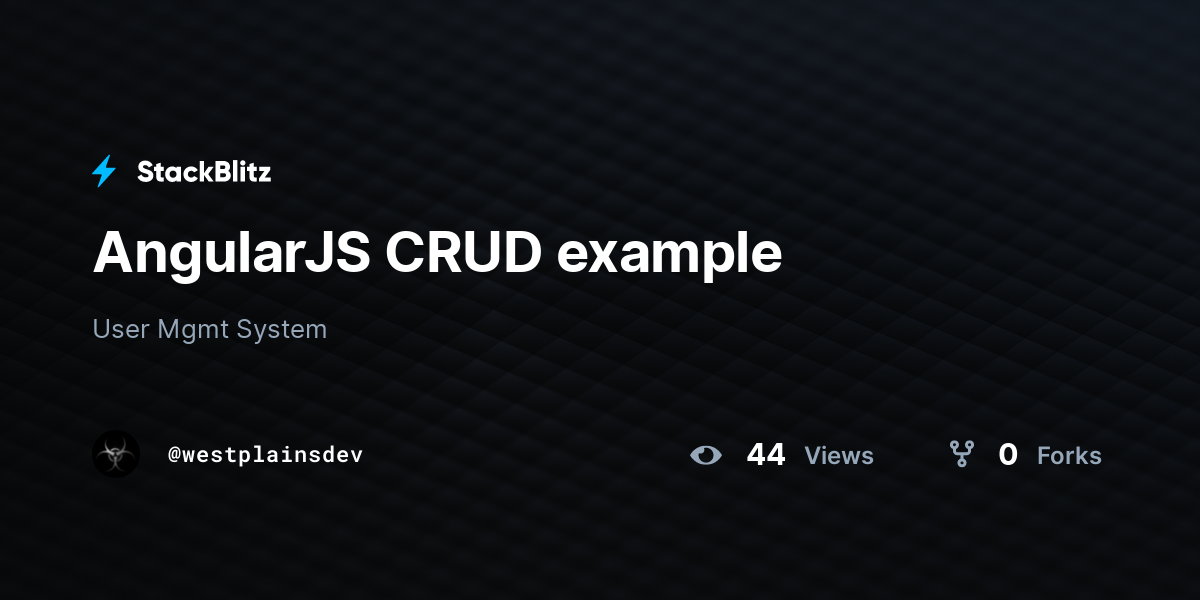 AngularJS CRUD example - StackBlitz