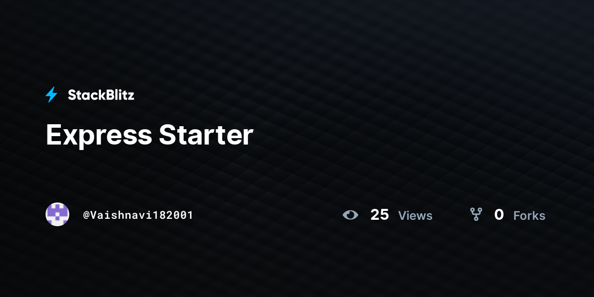 Express Starter - StackBlitz