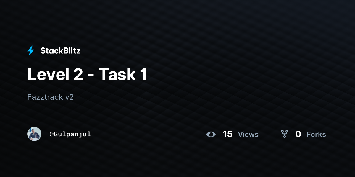 Level 2 Task 1 Stackblitz