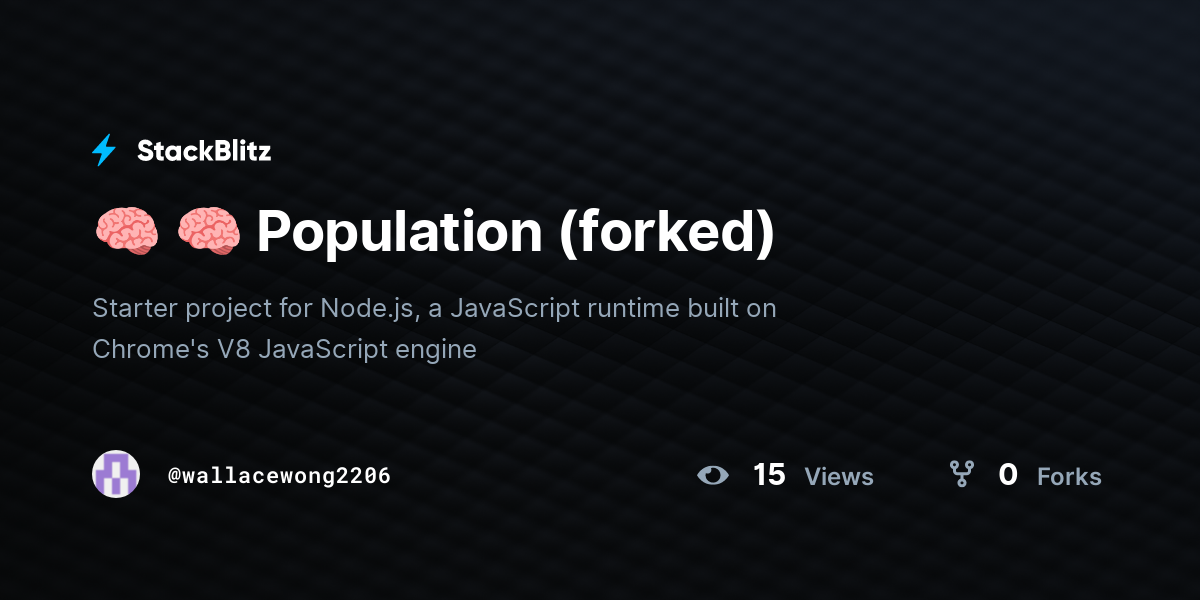 🧠 🧠 Population (forked) - StackBlitz