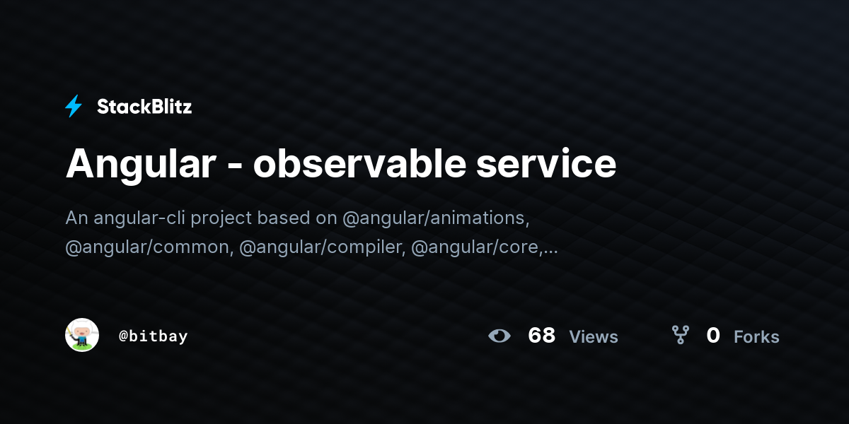 Angular - observable service - StackBlitz
