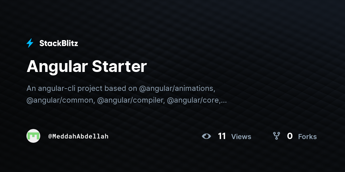 Angular Starter - StackBlitz