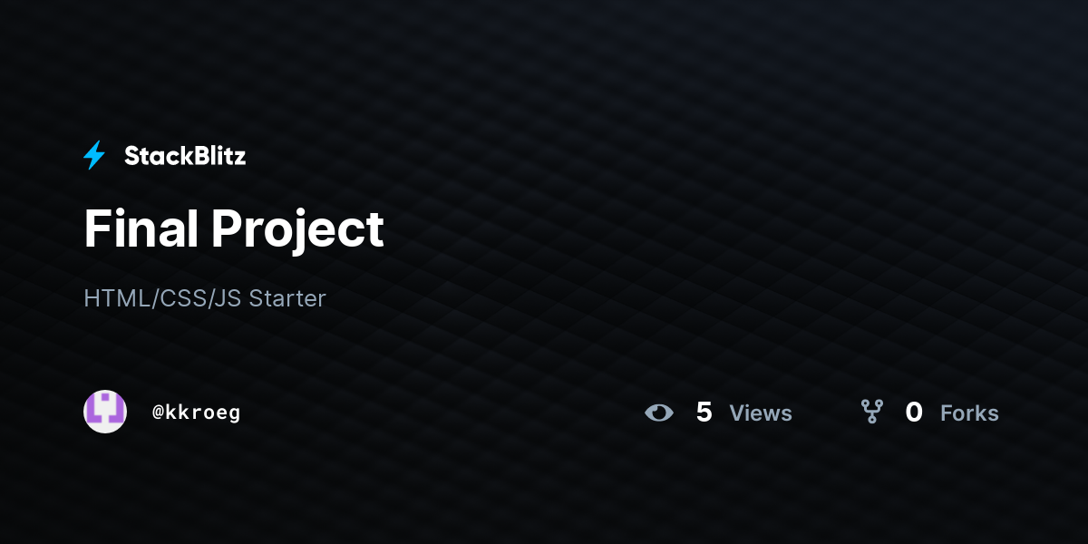 Final Project - StackBlitz
