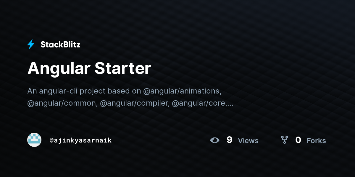 Angular Starter - StackBlitz