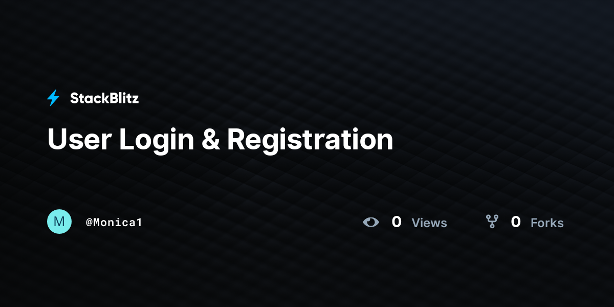 User Login & Registration - StackBlitz