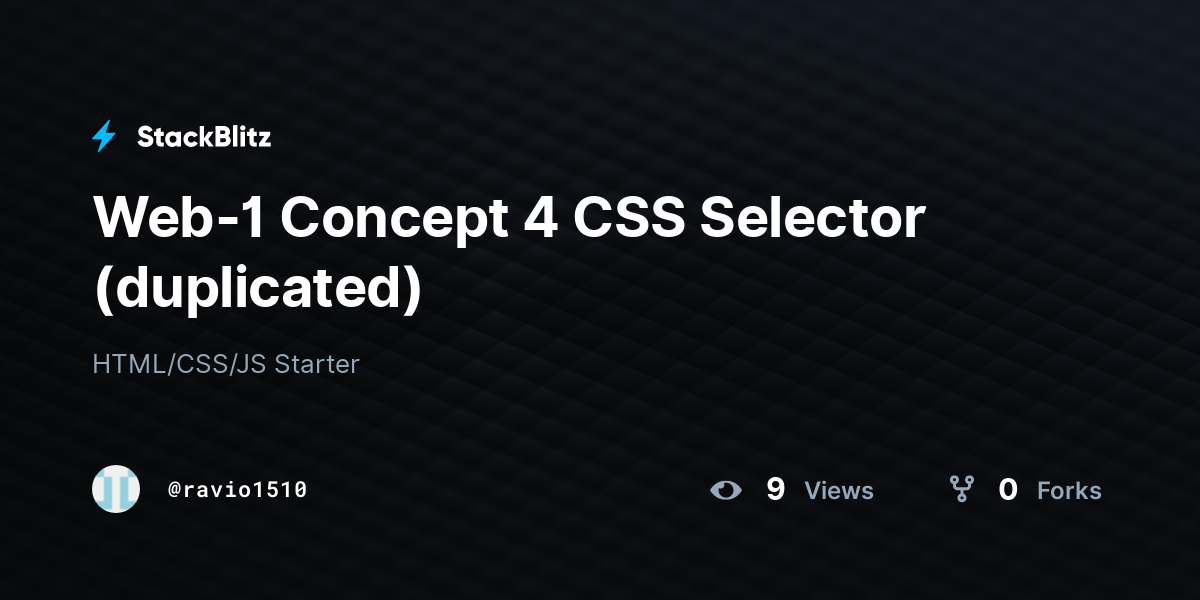 Web-1 Concept 4 CSS Selector (duplicated) - StackBlitz