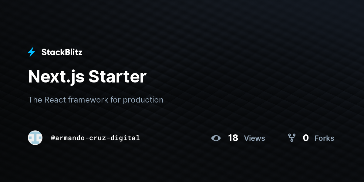 Next.js Starter - StackBlitz