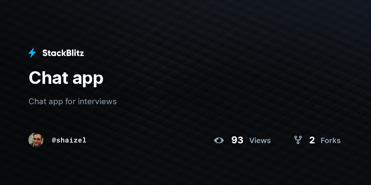 Chat app - StackBlitz