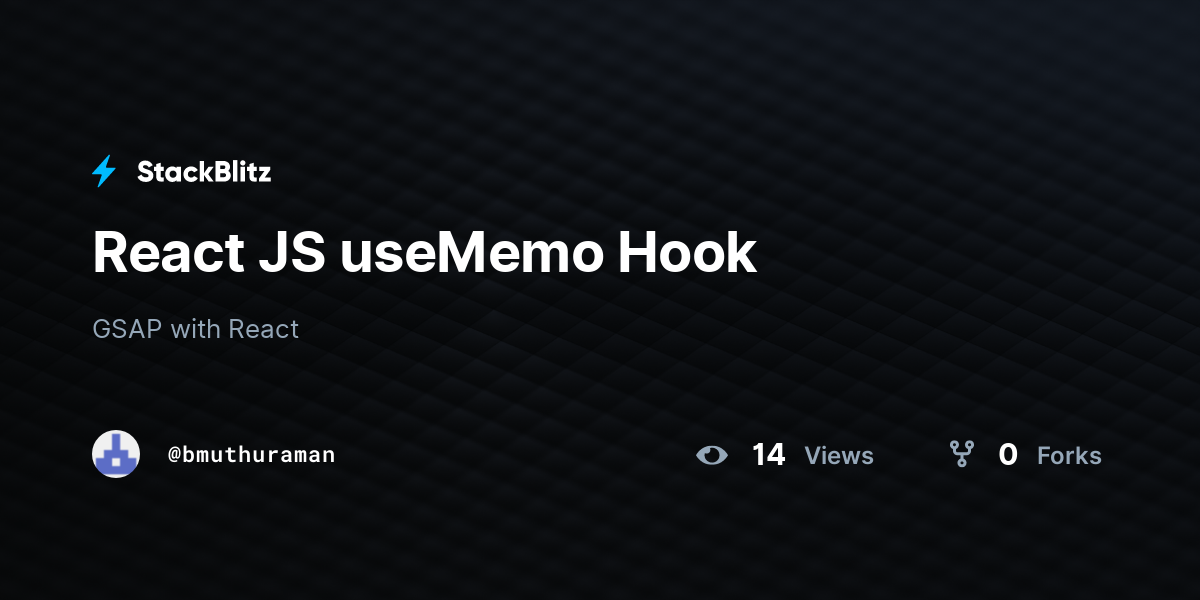 React JS useMemo Hook - StackBlitz