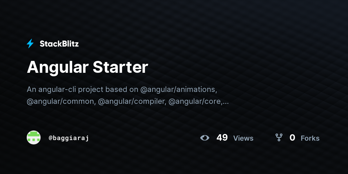 Angular Starter - StackBlitz