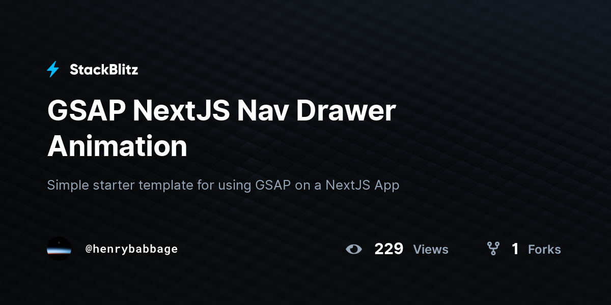 Gsap Nextjs Nav Drawer Animation Stackblitz 