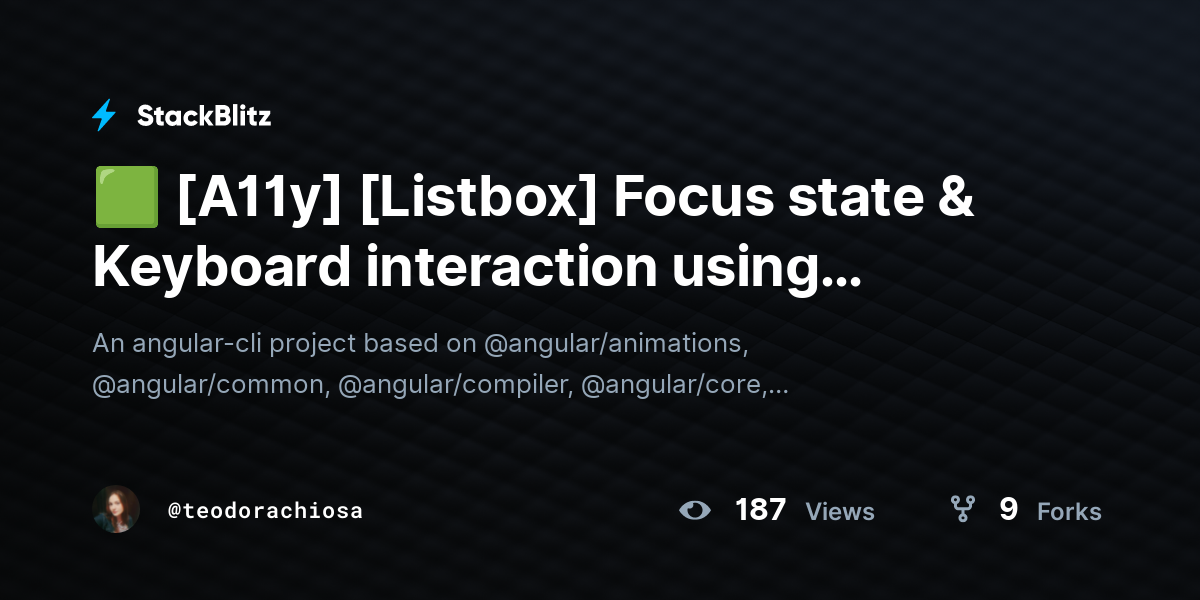 🟩 [A11y] [Listbox] Focus state & Keyboard interaction using Angular CDK ...