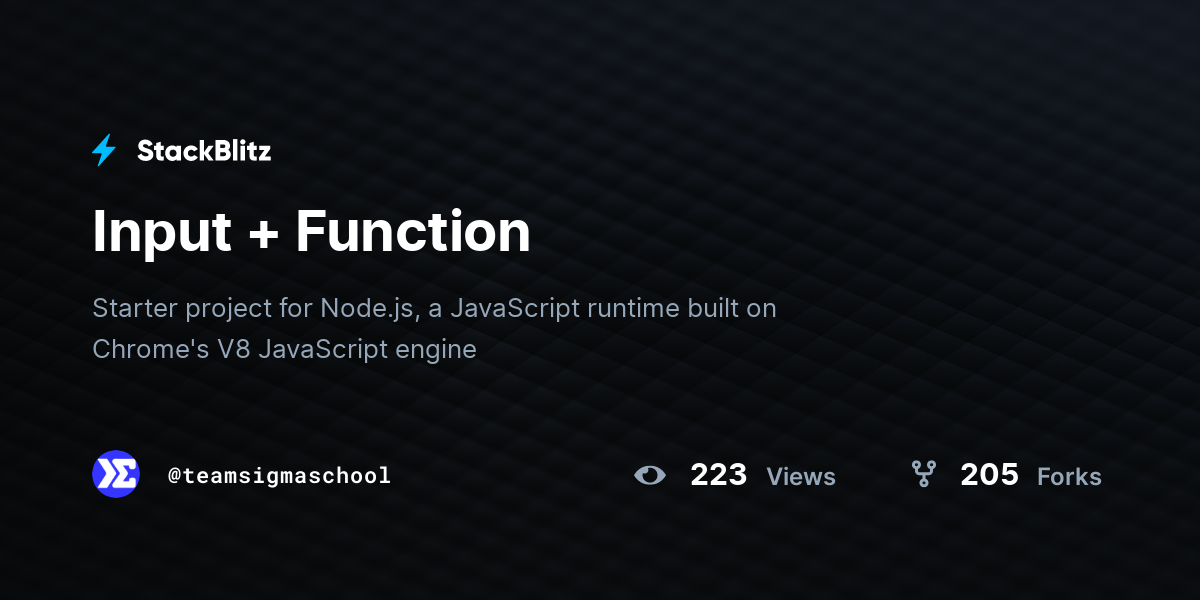 Input + Function - StackBlitz