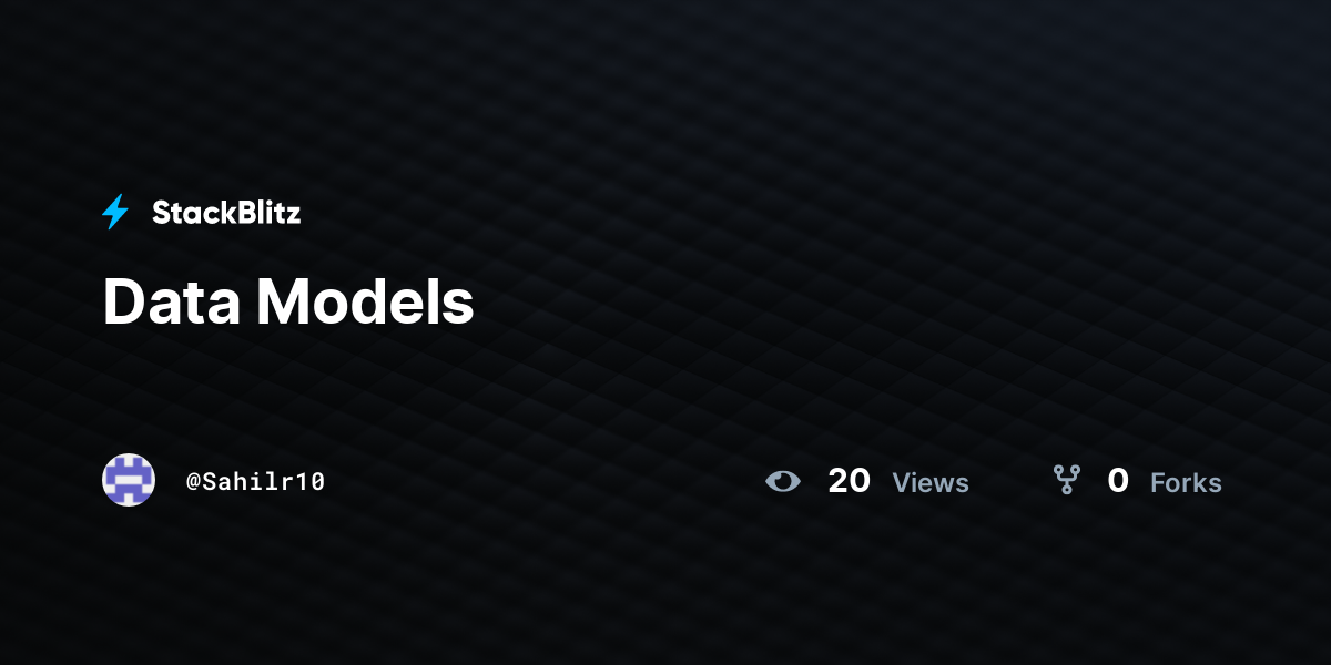 Data Models - StackBlitz