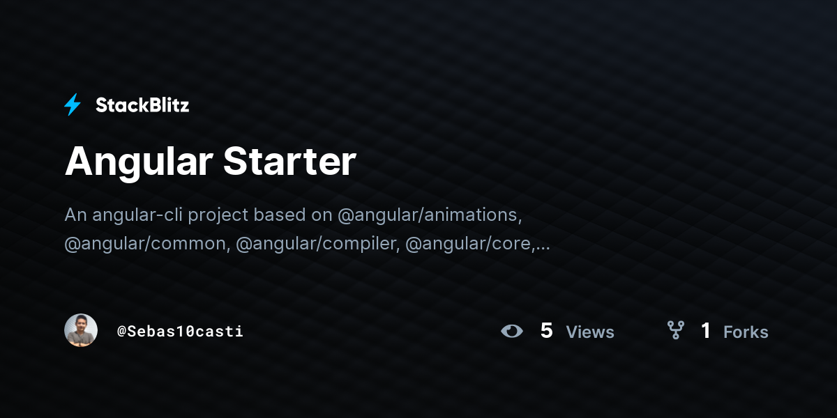 Angular Starter - StackBlitz