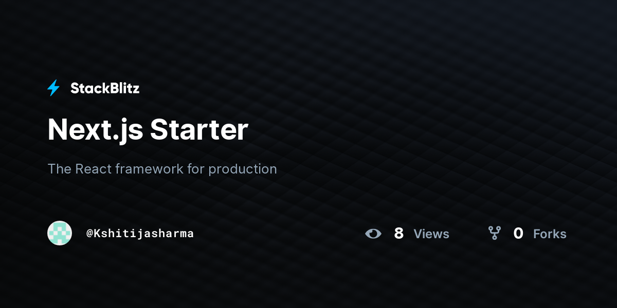 Next.js Starter - StackBlitz