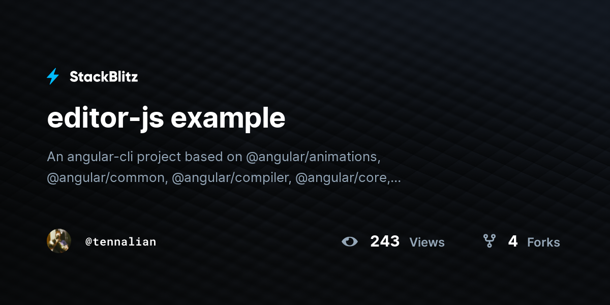 editor-js example - StackBlitz