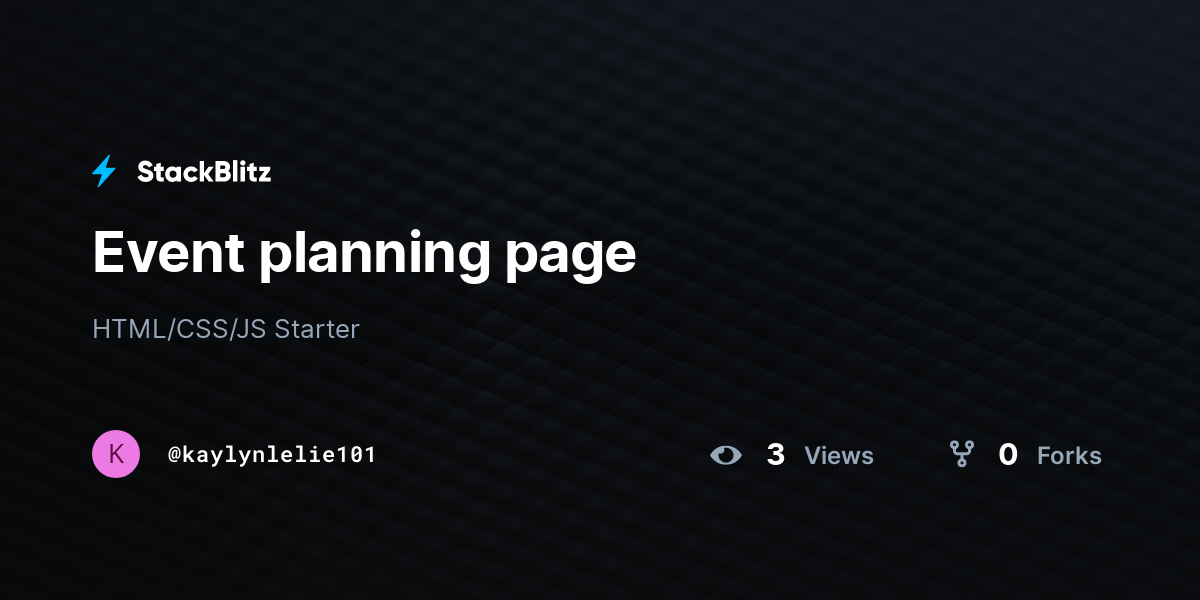 Event planning page - StackBlitz