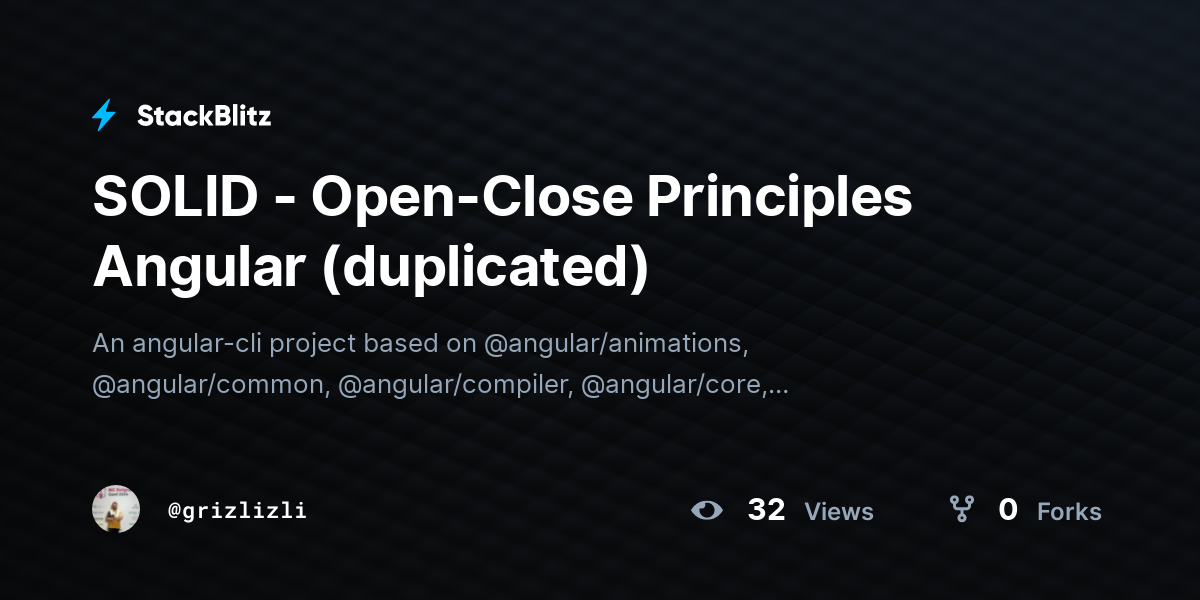 SOLID - Open-Close Principles Angular (duplicated) - StackBlitz