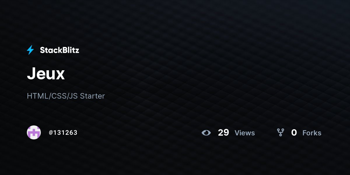 Jeux - StackBlitz