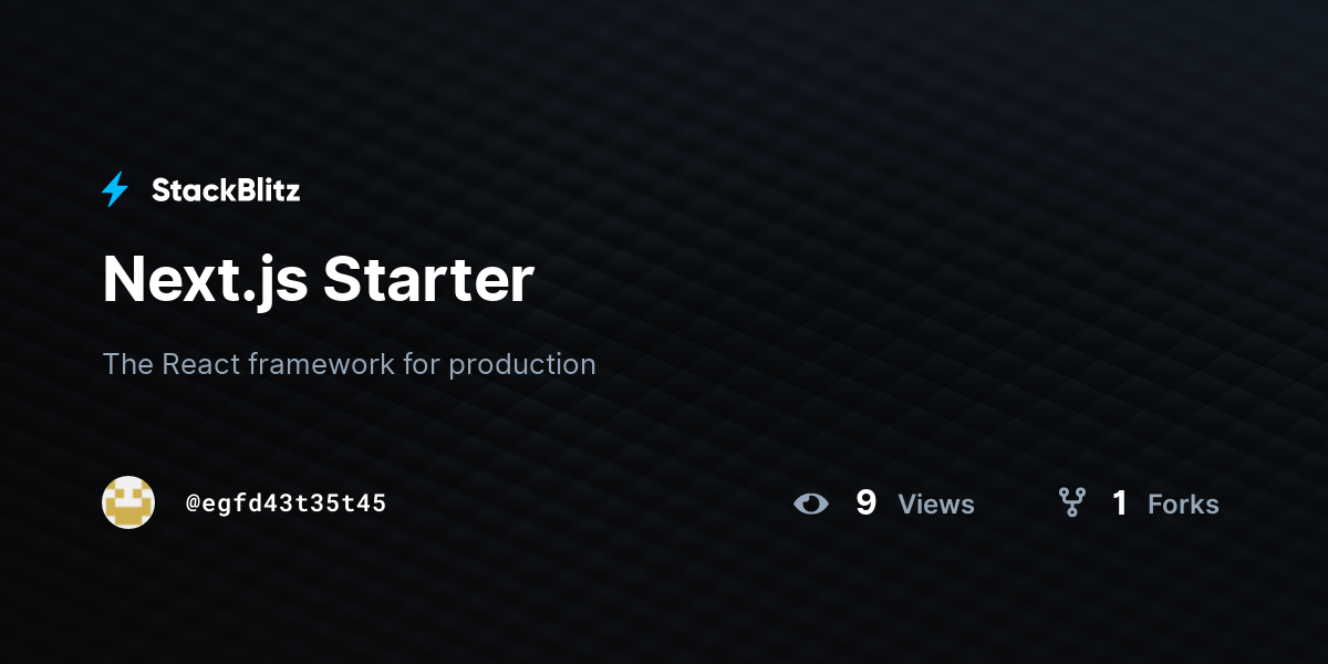 Next.js Starter - StackBlitz