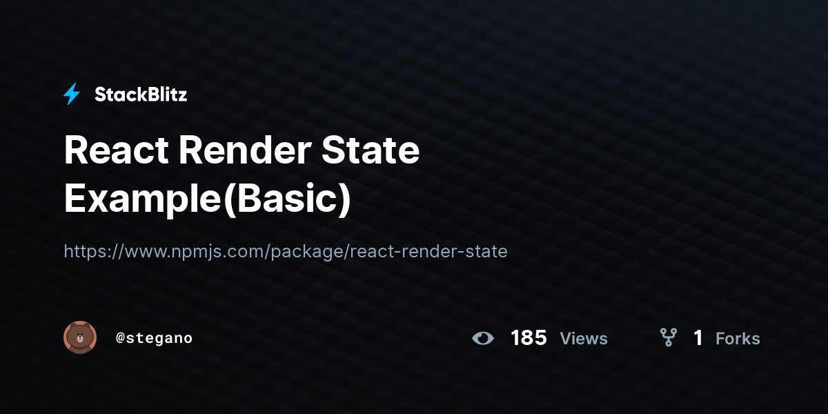 React Render State Example(Basic) - StackBlitz