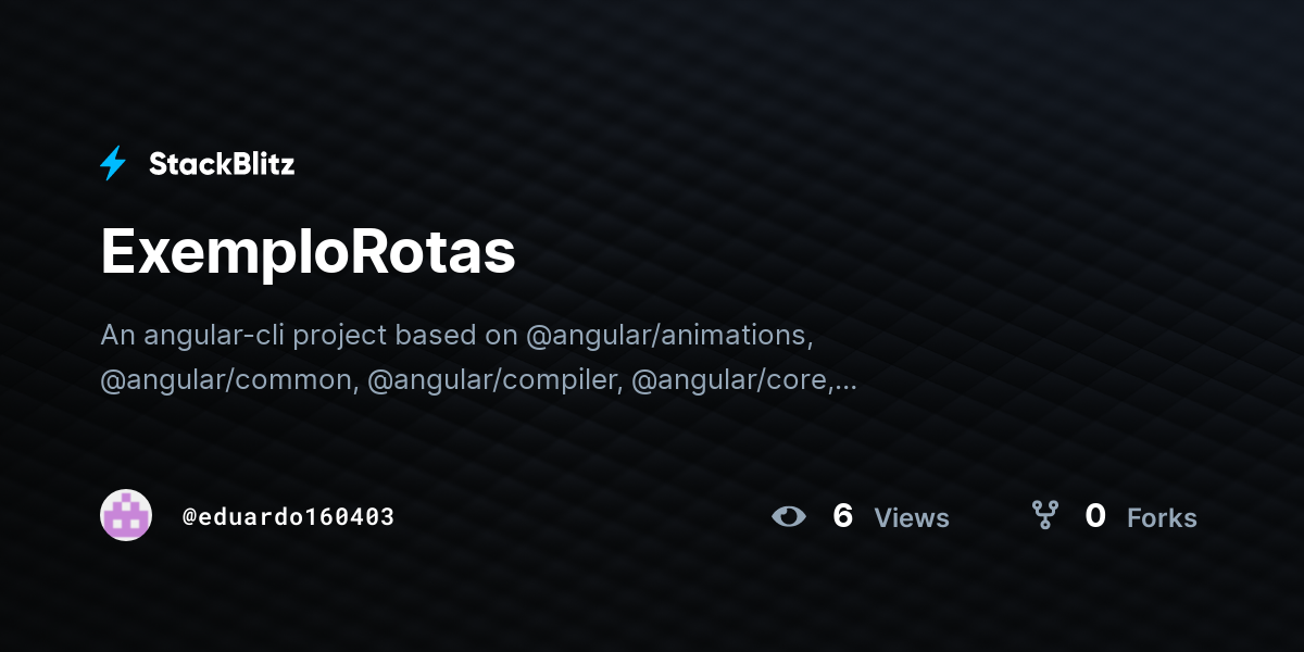 ExemploRotas - StackBlitz