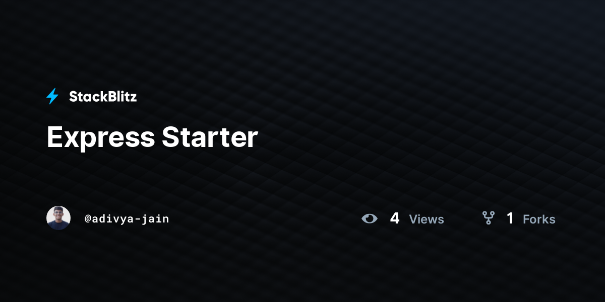 Express Starter - StackBlitz