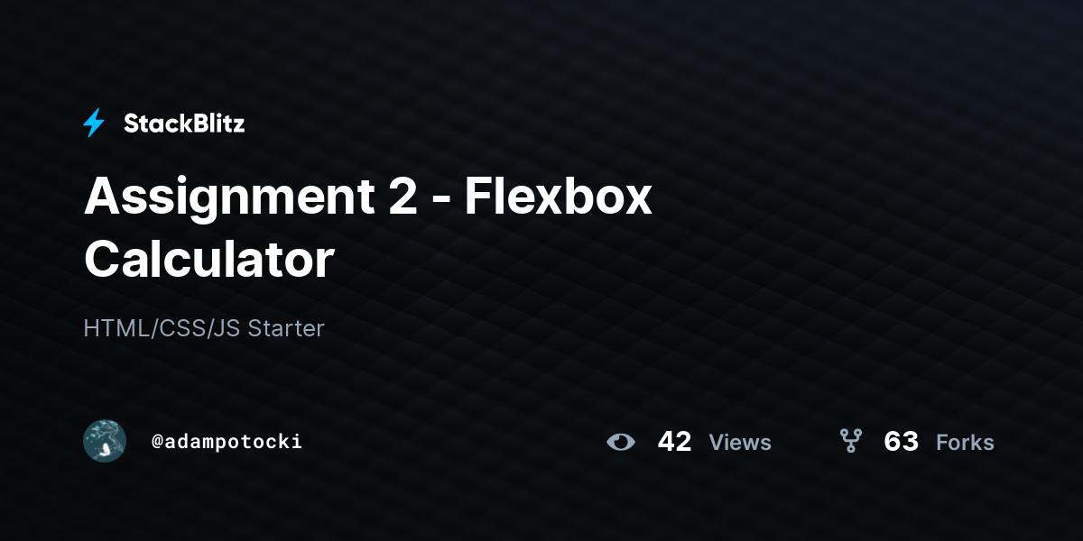 Assignment 2 - Flexbox Calculator - StackBlitz
