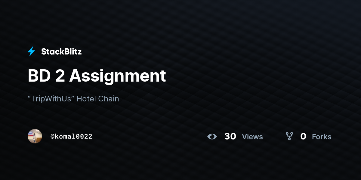 BD 2 Assignment - StackBlitz